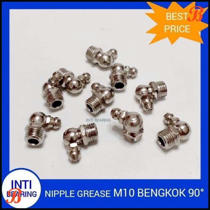 Jual NIPPLE GREASE M10 BENGKOK 90 NAPLE STEEL 10 MM 10MM NEPEL GEMUK ...