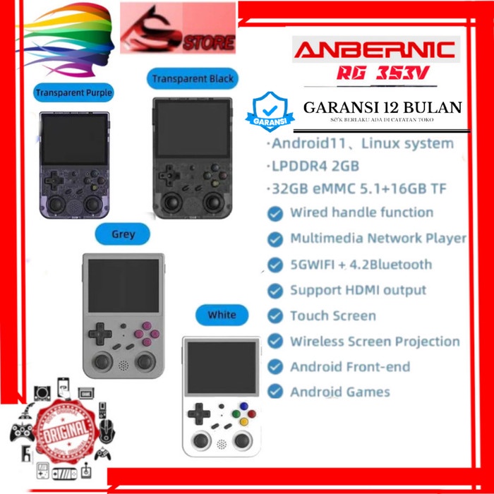 Jual Anbernic Rg353V Game Retro Handled Portable Dual Os Android Linux ...