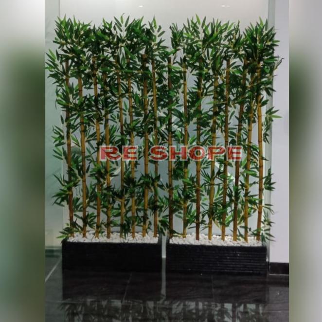 Jual Partisi Bambu Tinggi 1,7 M/Pohon Bambu/Bunga Hias Plastik Pohon ...