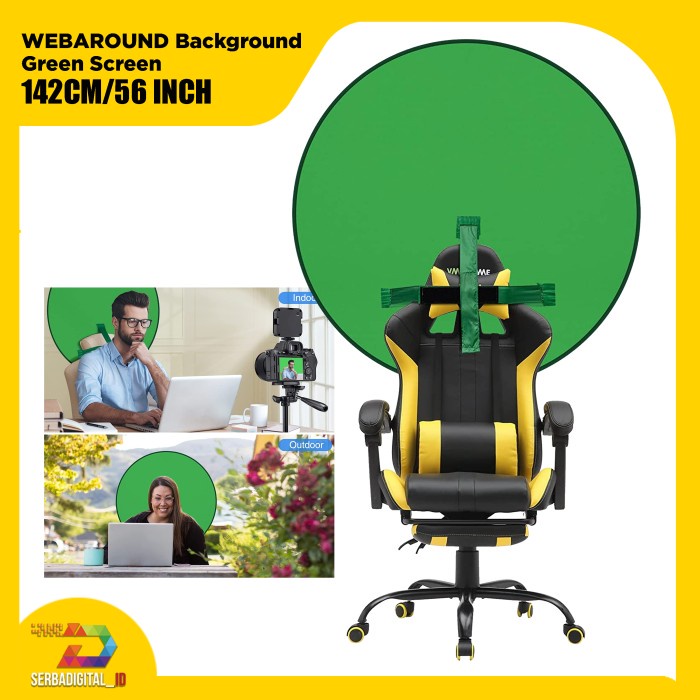 Jual WEBAROUND BACKGROUND GREEN SCREEN CHAIR RING WFH CONFERENCE ...