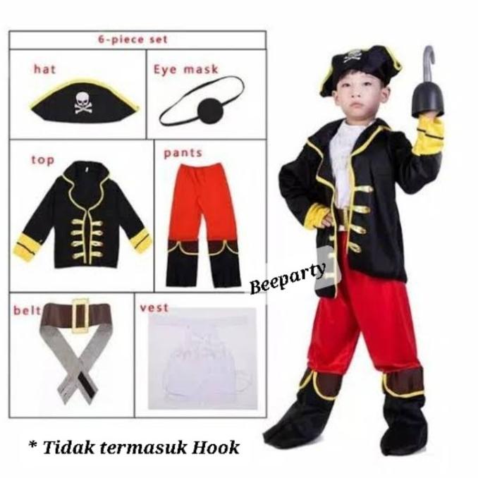 Jual Halloween Kostum Bajak Laut Anak / Bajak Laut / Pirate Costume ...