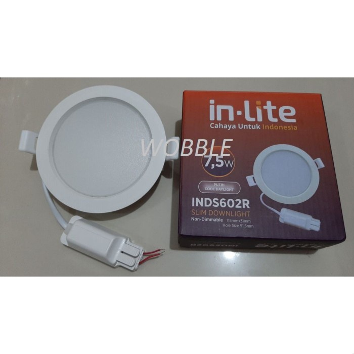 Jual EMart Inlite In-lite Downlight Led Panel COB Slim 7 5 Watt Bulat ...