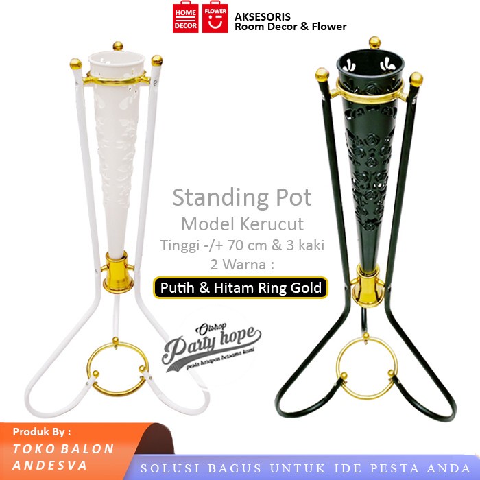 Jual Promo Standing Pot Besi Kerucut / Pot Bunga Sudut / Vas Bunga ...