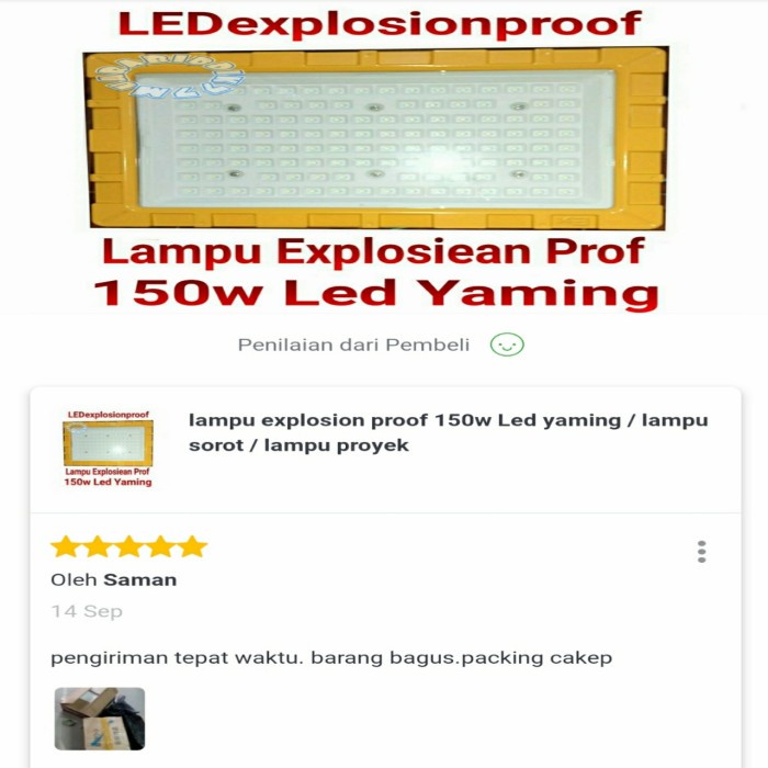 Jual lampu explosion proof 150w Led yaming / lampu sorot / lampu proyek ...