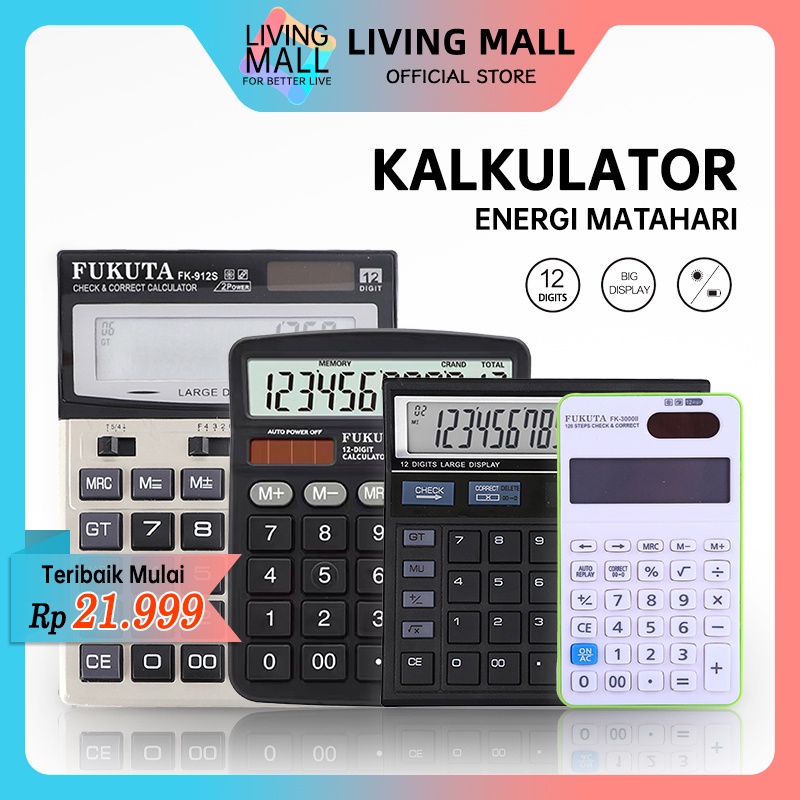 Jual Kalkulator Elektronik Energi Matahari 12 Digit / Kalkulator Dagang ...