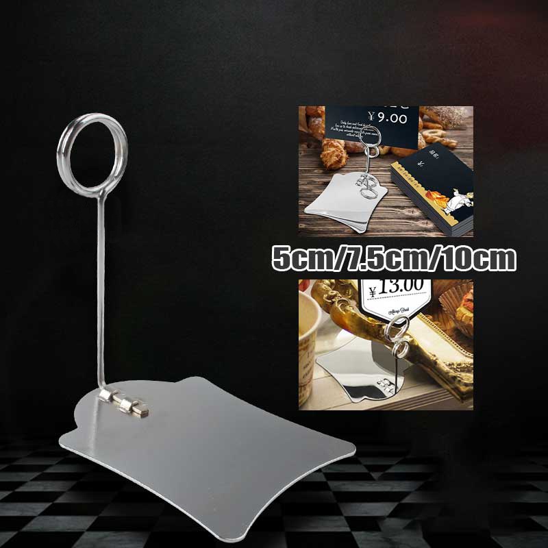 Jual Table Menu Stand Price Tag Holder Stainless Food Grade Silver ...
