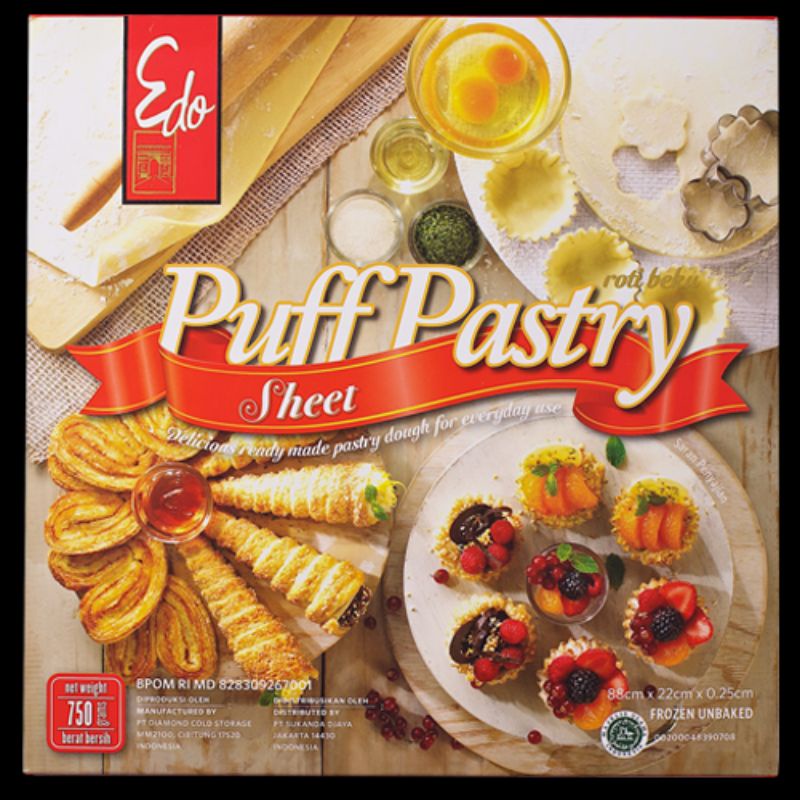 Jual Edo Puff Pastry Croffle Sheet 750G Halal Kulit Zuppa Soup | Shopee ...