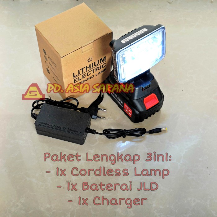 Jual CORDLESS LAMPU SOROT KERJA LED BATERAI WORK LAMP SENTER USB LXT ...