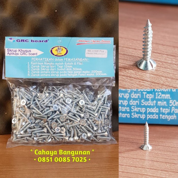 Jual Skrup Sekrup Baut Grc Kalsi Board Sirip Kuping 1 Bungkus Biru 500 ...