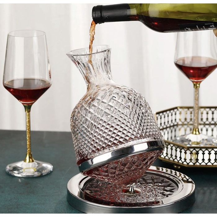 Jual WINE DECANTER ROTATING NORDIC/ TEMPAT WINE ANGGUR MINUMAN UNIK ...