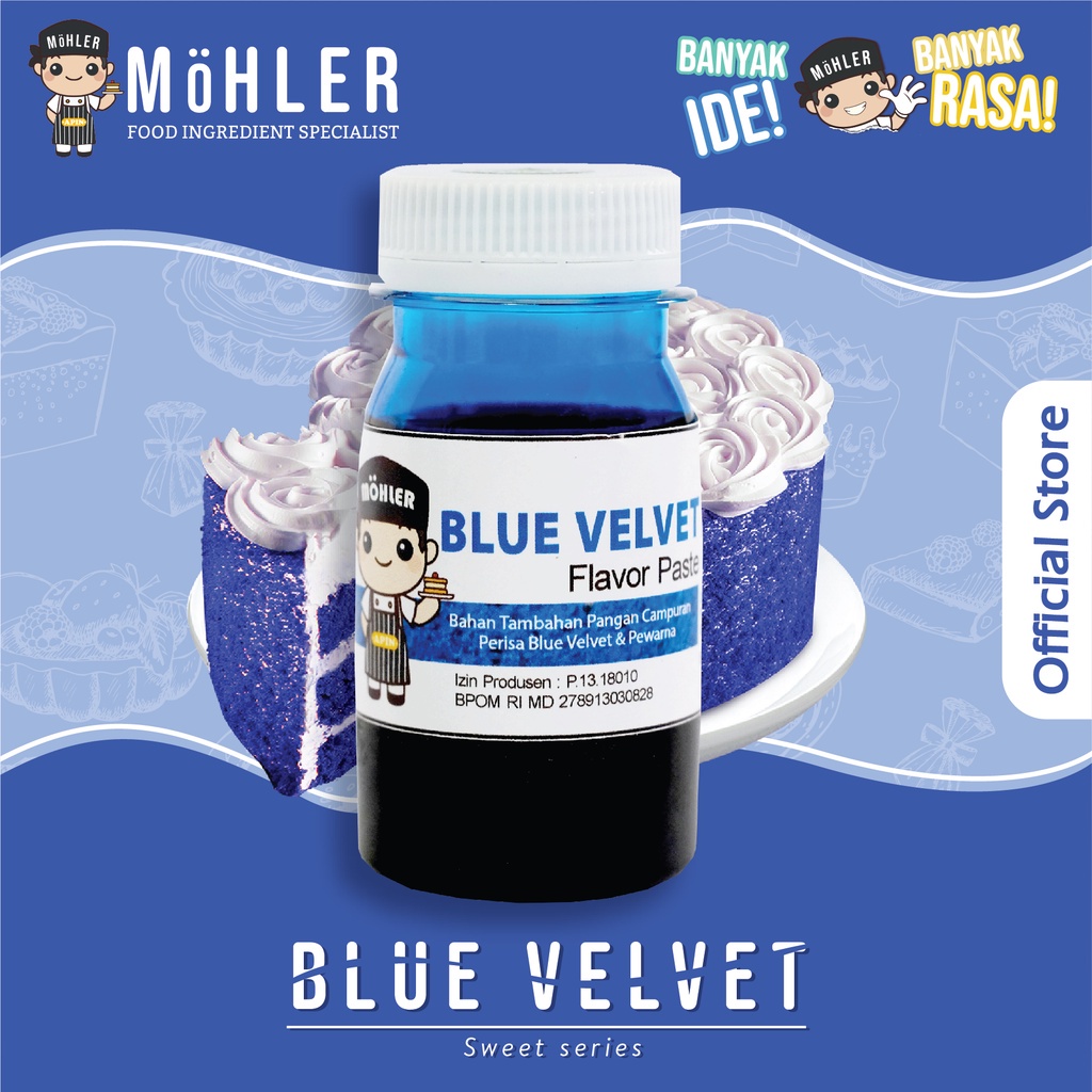 Jual MOHLER Pasta perisa pewarna BLUE VELVET | Shopee Indonesia