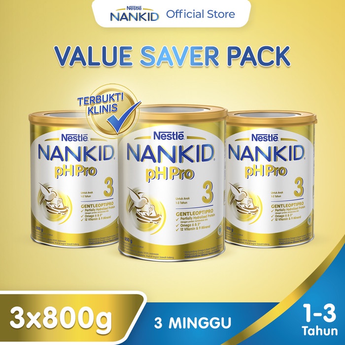 Jual Okta- Nestl Nankid 3 Phpro Plain Susu Anak 1-3 Tahun Kaleng 800G X ...