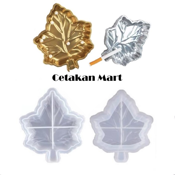 Jual CM Cetakan Resin Epoxy Craft DIY Piring Saji Asbak Maple Dish Tray ...