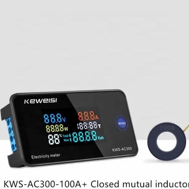 Jual AC watt meter digital 6in1 kwh KWS AC-300 100A volt ampere original | Shopee Indonesia