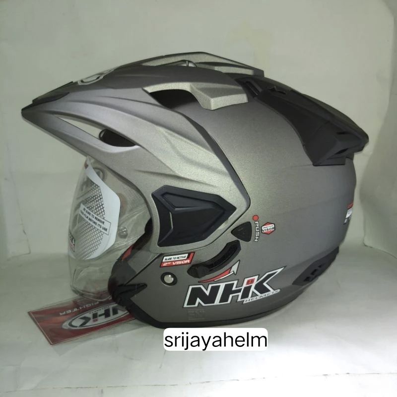 Jual HELM NHK PREDATOR CRYPSTON GREY DOFF DOBEL VISOR PULL WARNA DAN ...
