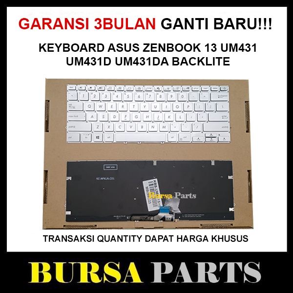 Jual Keyboard Laptop Asus Zenbook 13 UM431 UM431d UM431da SILVER ...