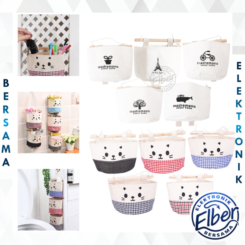 Jual ELBER HL0017 Rak Gantung Mini Canvas Rak Kain Motif Rak Kantong ...