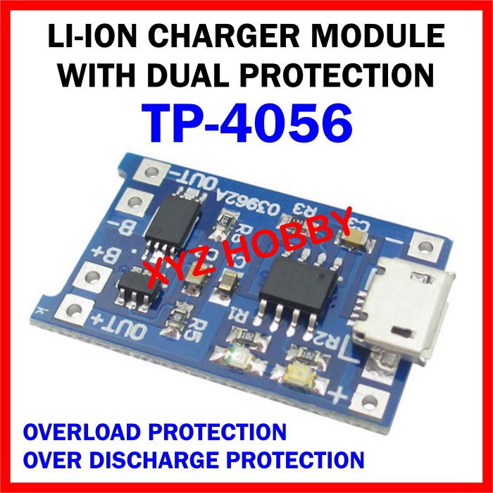 Jual TP4056 Micro USB Modul charger Lithium 1A 5V TP 4056 | Shopee ...