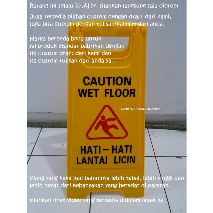 Jual Rambu Plang caution WET FLOOR awas lantai licin kokoh tulisan ...