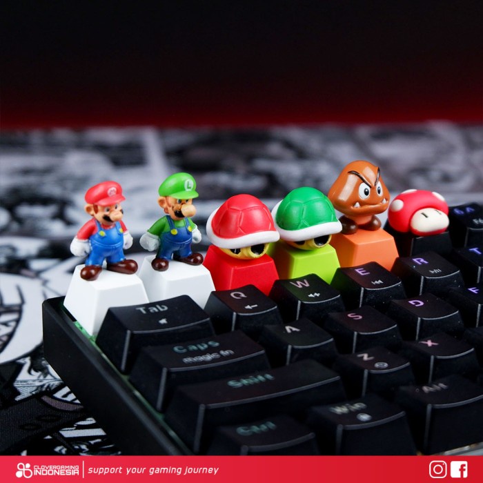 Jual Ready Keycaps Mario Luigi - Mario Bros Nintendo Switch Mechanical ...