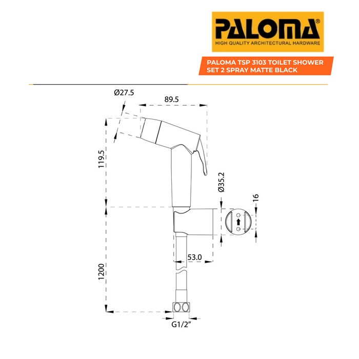 Jual Paloma Toilet Shower Jet Washer Bidet Tsp 3103 Kloset Closet Wc ...