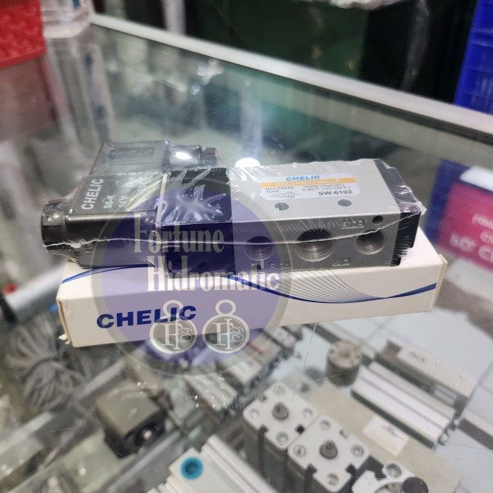 Jual Ready Solenoid Valve 5/2 Port 1/4" Chelic Sw-6102- 24Vdc Murah | Shopee Indonesia