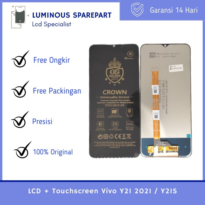 Jual LCD + Touchscreen Vivo Y21 2021/Y21S Ori FullSet - Golden Crown ...