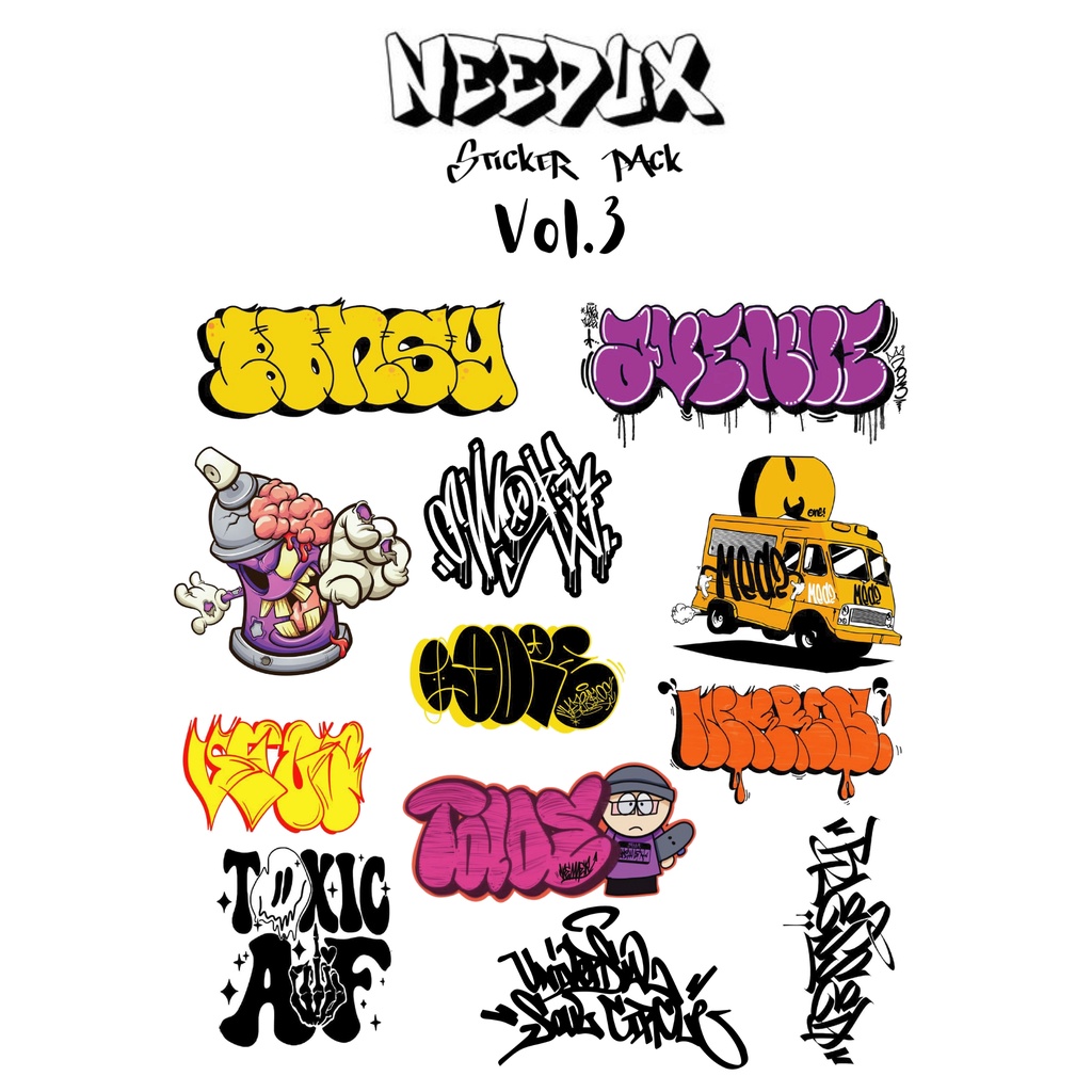 Jual Sicker Pack VOL.3 By needUx Graffiti Merch Anti Air | Shopee Indonesia