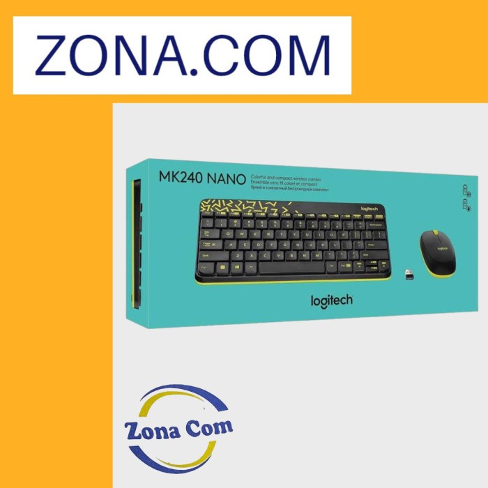 Jual LOGITECH MK240 NANO RECEIVER WIRELESS MOUSE KEYBOARD COMBO - BLACK ...