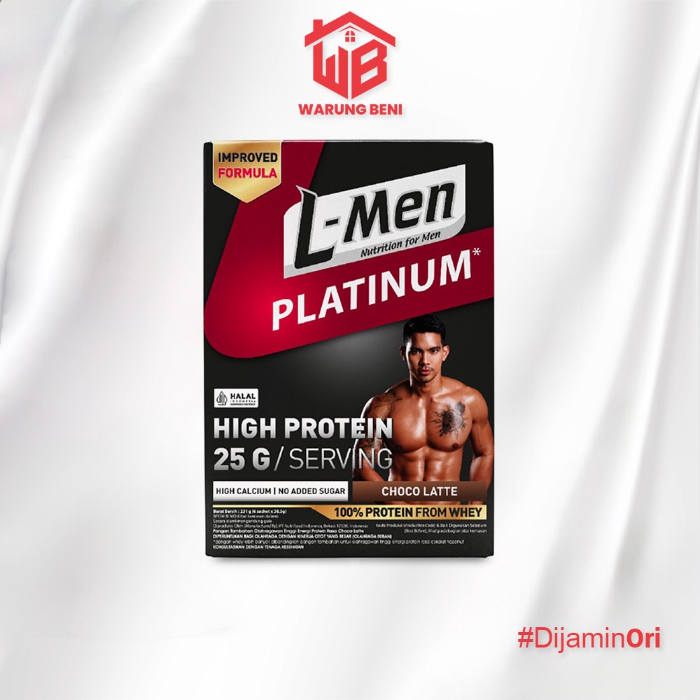 Jual L-Men Platinum Susu Whey Protein Tinggi Protein Choco Latte (6 ...