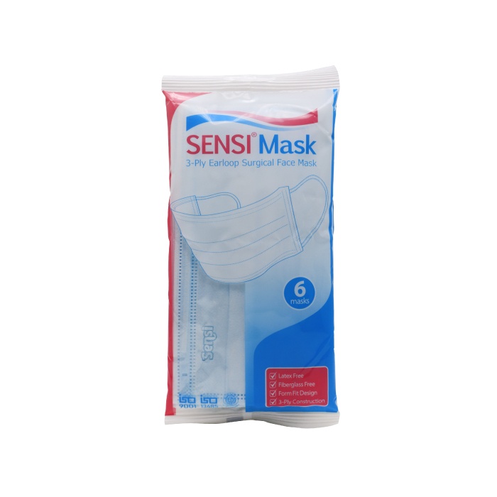 Jual Sensi Mask 3 Ply Earloop Biru Sachet | Shopee Indonesia