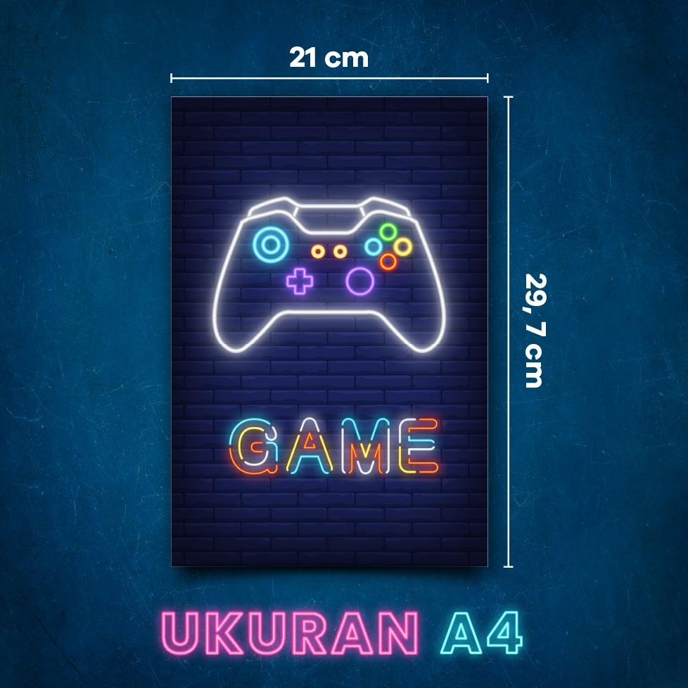 Jual Kekinian - Poster Aesthetic Neon Game 1 Paket Isi 10 Lembar Poster ...
