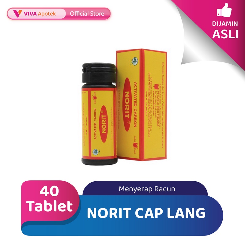 Jual Norit Cap Lang untuk Menyerap Racun (40 Tablet) | Shopee Indonesia