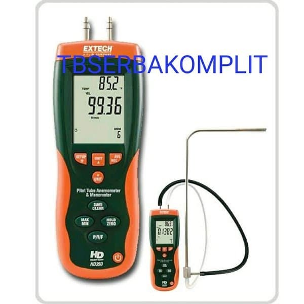 Jual Ready Pitot Tube Anemometer Differential Manometer Hd350 Extech ...