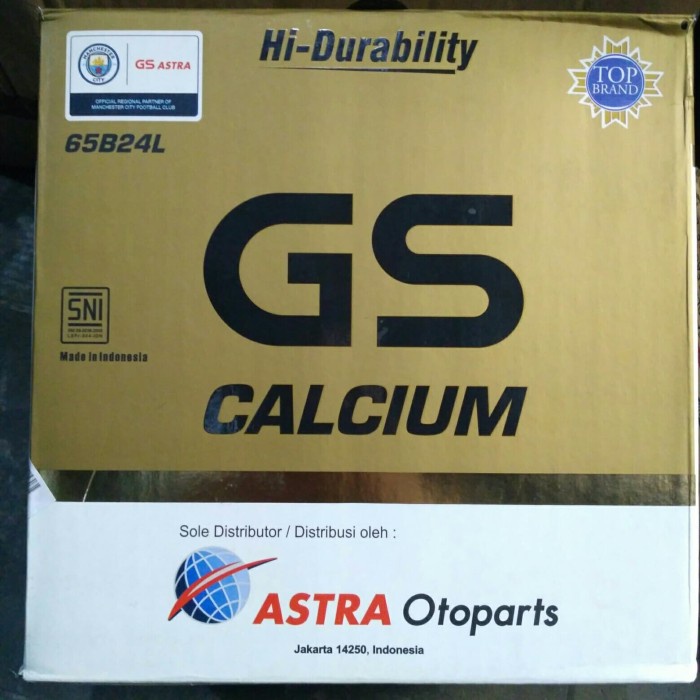 Jual aki mobil battery GS Astra type calcium 65B24L 12 volt 55 amper ...