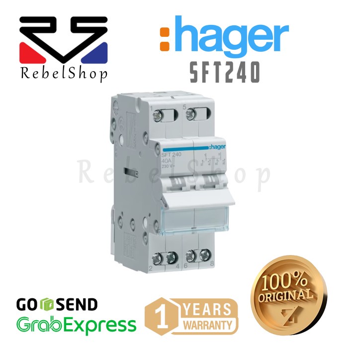Jual HAGER CHANGEOVER SWITCHES COS SFT240 2P 40A - CHANGE OVER GENSET ...