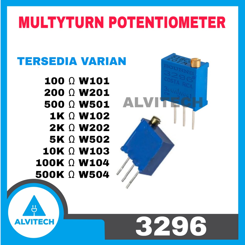 Jual 103 10k Ohm Multiturn Trimpot Trimmer 3296x Variable Resistor Vr Potentiometer Shopee