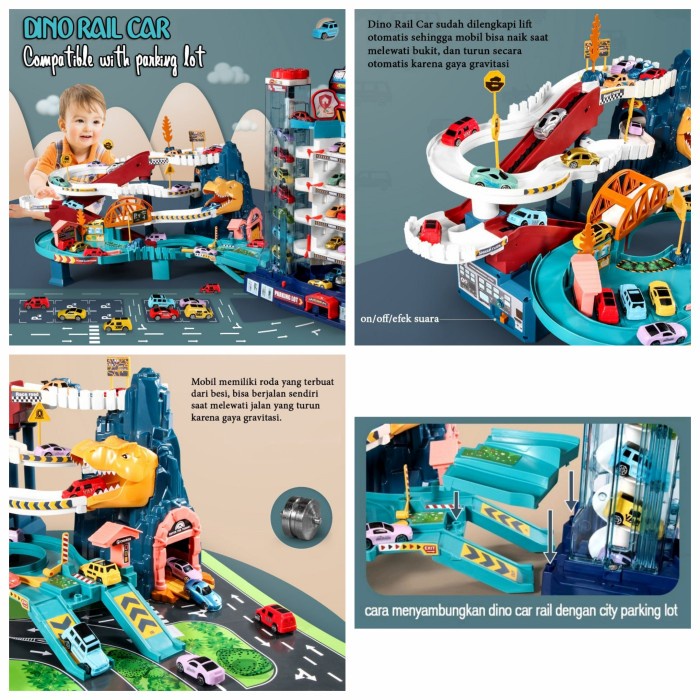 Jual MAINAN ANAK DIY REL DINO - DINO RAIL CAR COMPATIBLE WITH PARKING ...