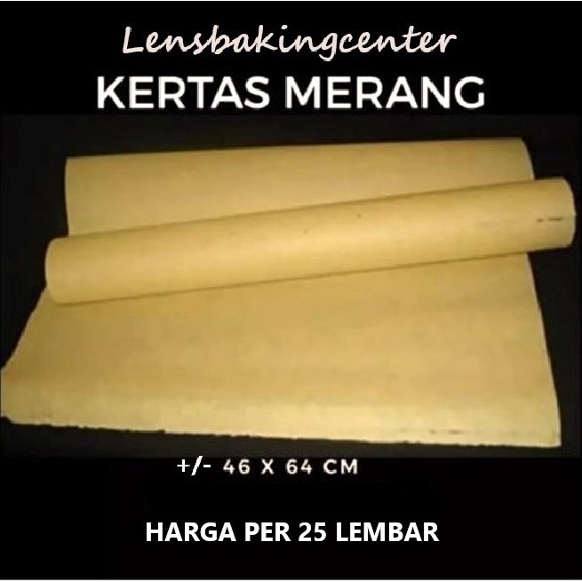 Jual KERTAS MERANG ALAS GORENGAN PENYERAP/SERAP MINYAK UK 64 X 44 PER25 ...