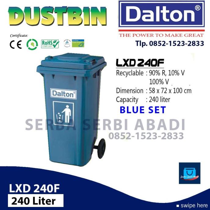 Jual tempat sampah besar HDPE 240 liter roda Dalton | Shopee Indonesia