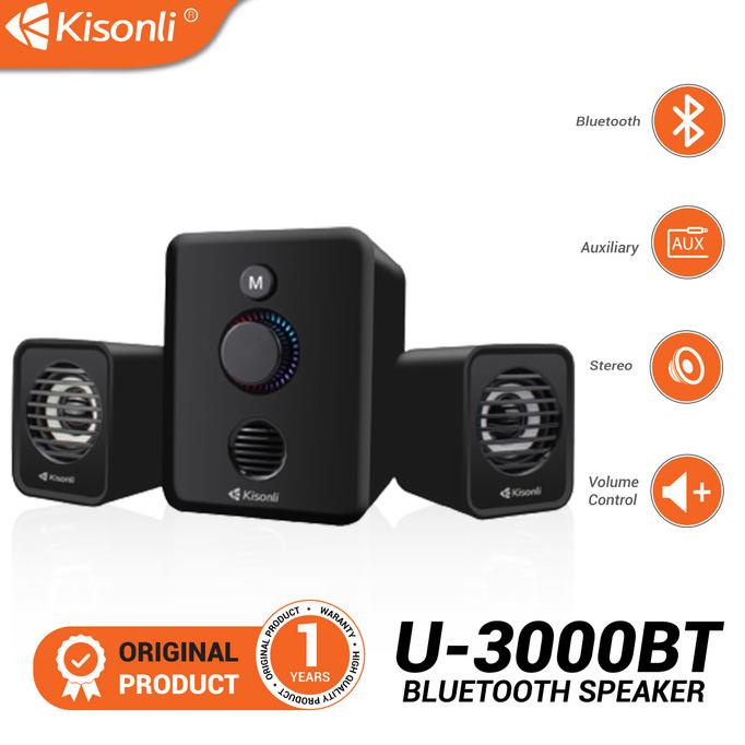 Jual KISONLI - Speaker 2.1 Bluetooth Laptop/Komputer U-3000BT | Shopee ...
