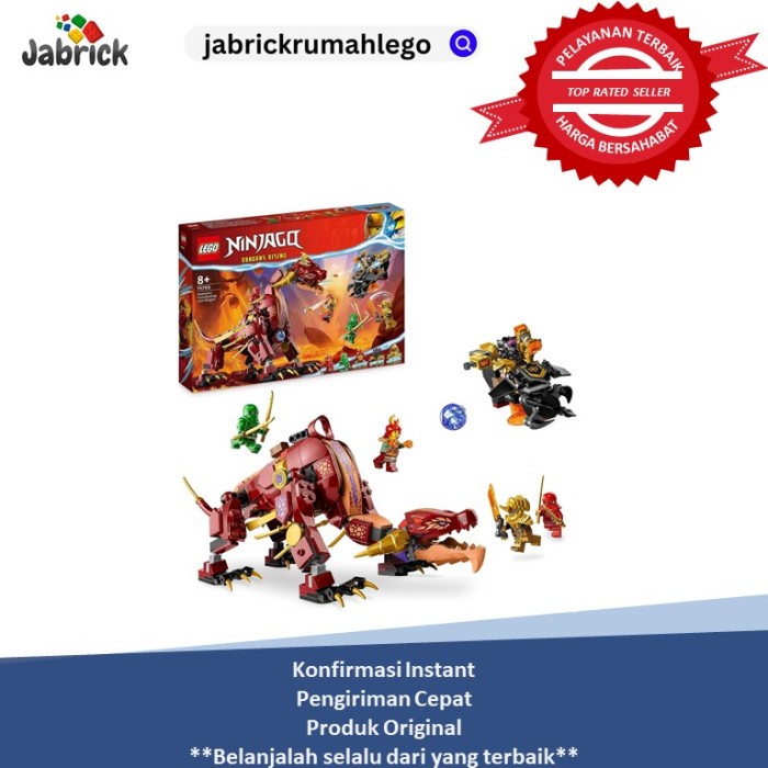 Jual Masih Ada! Lego 71793 Ninjago Heatwave Transforming Lava Dragon ...