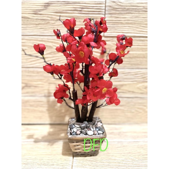 Jual Pohon Angpao / Bunga Sakura / Meihua Merah ( Uk : 35 Cm ...