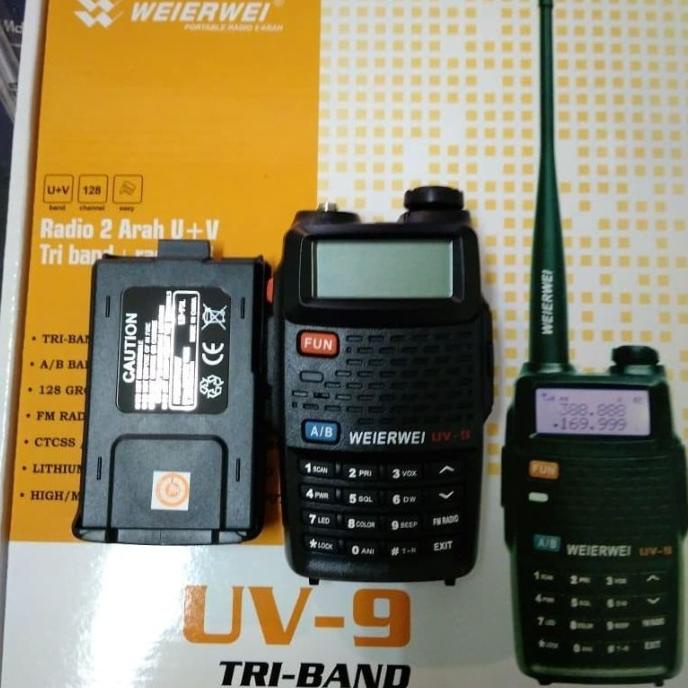 Jual HT WEIERWEI UV9 tri band VHF UHF dan 350MHZ HT UV-9 TYPE UV 9 murah | Shopee Indonesia