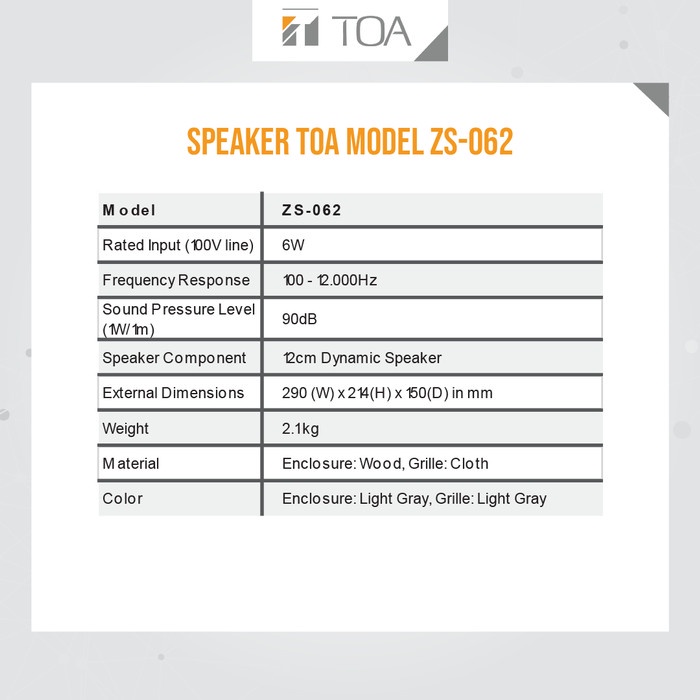 Jual For Sale Speaker Box Toa Speaker Salon Model Zs-062 Garansi Resmi ...