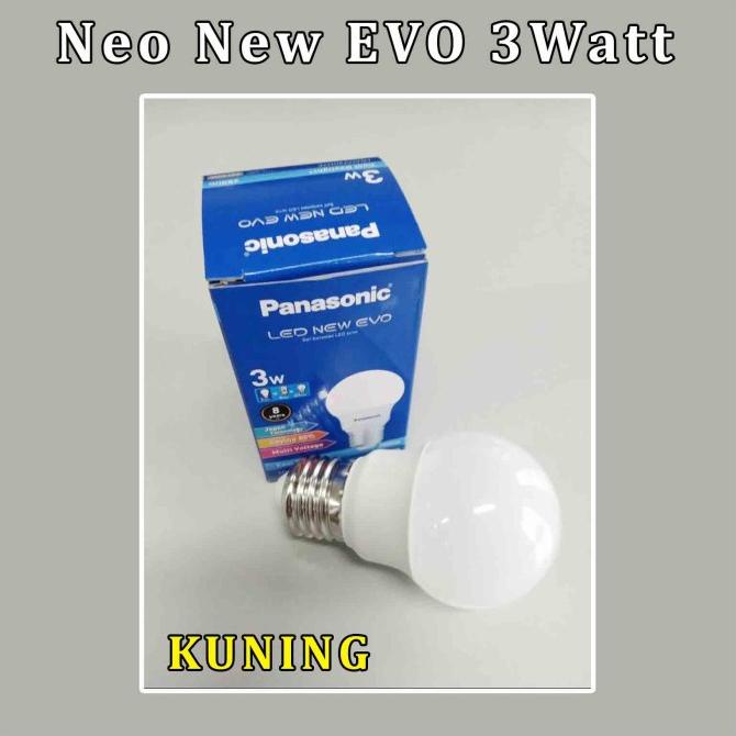 Jual Lampu / Bohlam LED New EVO 3 watt Putih/Kuning Panasonic per 1 Pcs ...