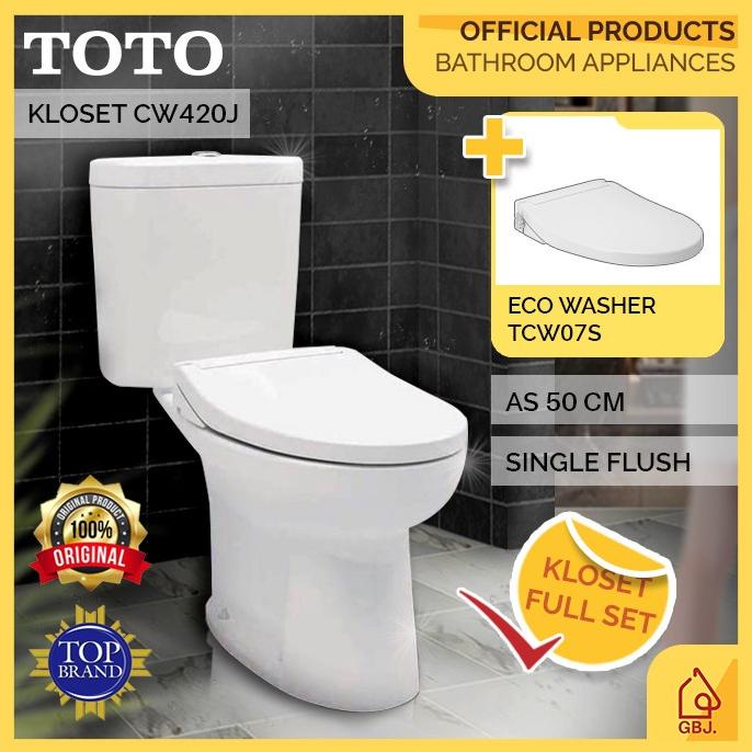 Jual KLOSET DUDUK TOTO CW420 / CW420J + ECOWASHER TCW07S / ECO WASHER ...