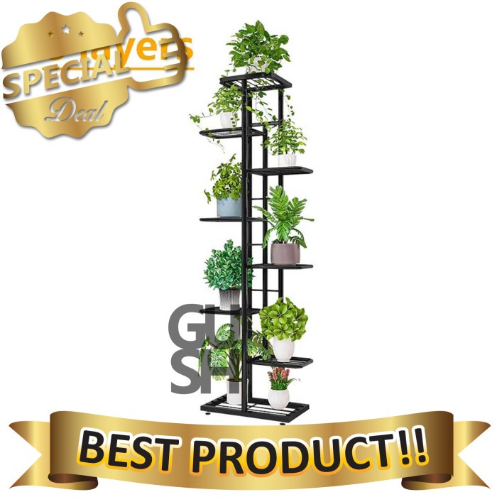 Jual RAK TANAMAN 8 SUSUN STANDING RAK POT BUNGA BESI FLOWER STAND RACK ...