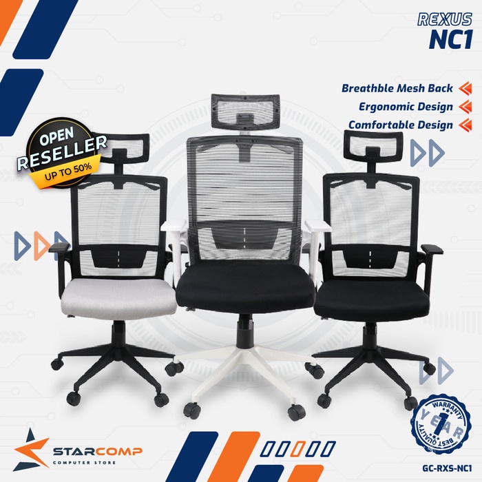 Jual REXUS ERGONOMIC OFFICE CHAIR KURSI KANTOR NC1 / NC-1 - REXUS NC1 ...