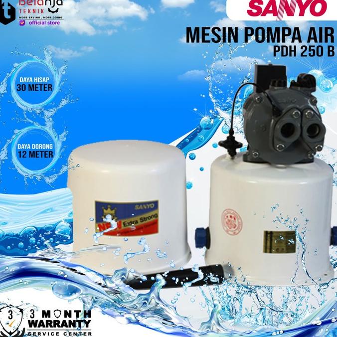 Jual Sanyo Pompa Air Otomatis PDH 250 B 30 Meter Jet Pump PDH250B 250 ...
